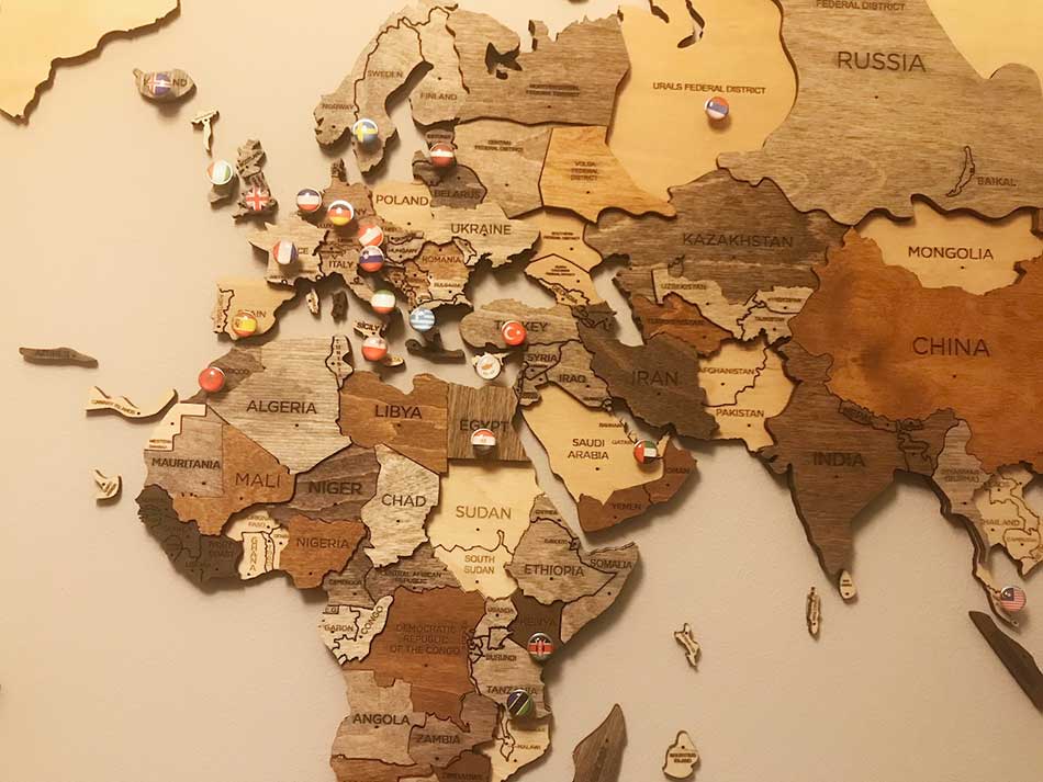 3D Wooden World Map - A Simple Life of Luxury